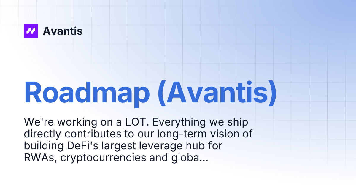 Roadmap (Avantis) | Avantis